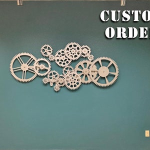 Gears Wall Decor Self-rotating. Kinetic Wall Art. Mechanical Home Decor ...