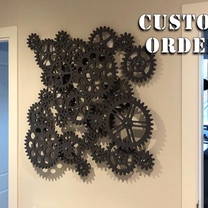 Self-rotating Gears Wall Decor. Kinetic Wall Art. Mechanical Home Decor ...