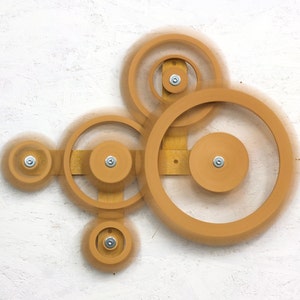 Kinetic Wall Sculpture. Mechanical Wall Art Decor. Rotating Wooden ...