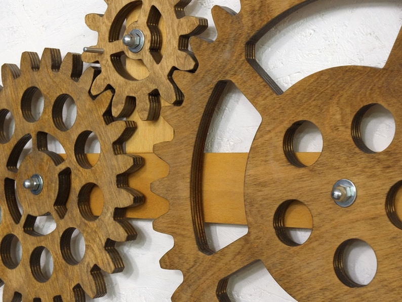 Mechanical Wall Art. Kinetic Wall Art Decor. Rotating Wooden Gears Wall ...