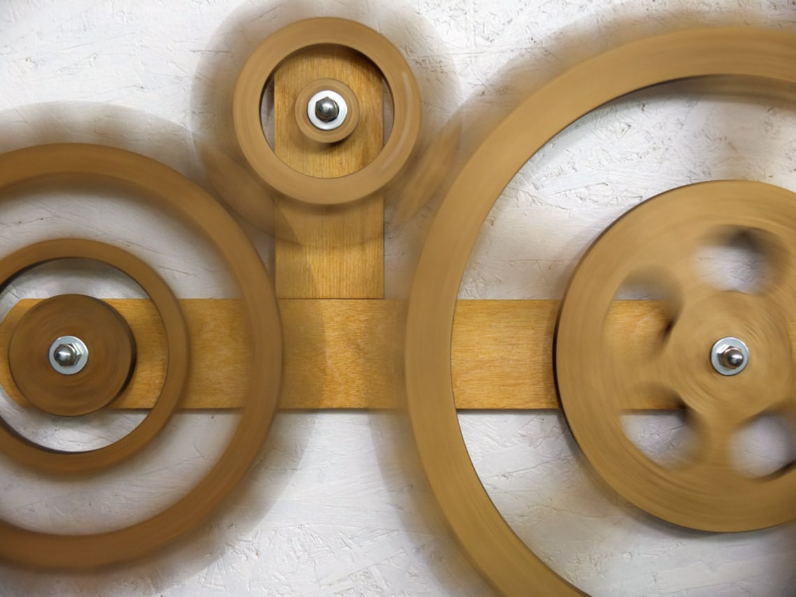 Mechanical Wall Art. Kinetic Wall Art Decor. Rotating Wooden Gears Wall ...