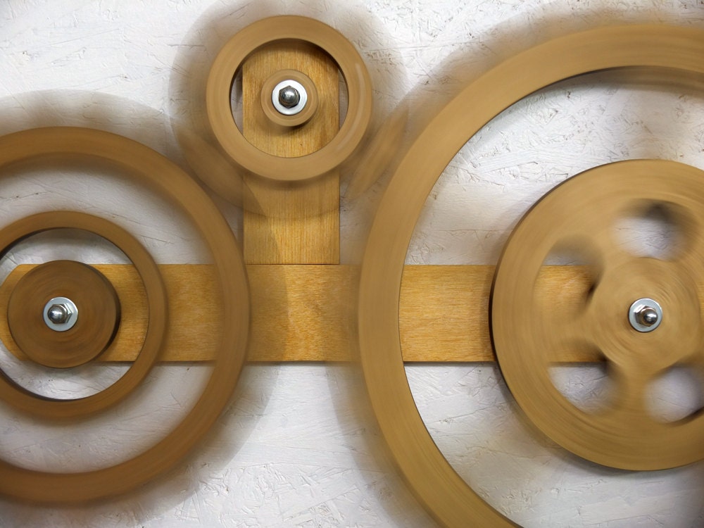 Mechanical Wall Art. Kinetic Wall Art Decor. Rotating Wooden Gears Wall ...