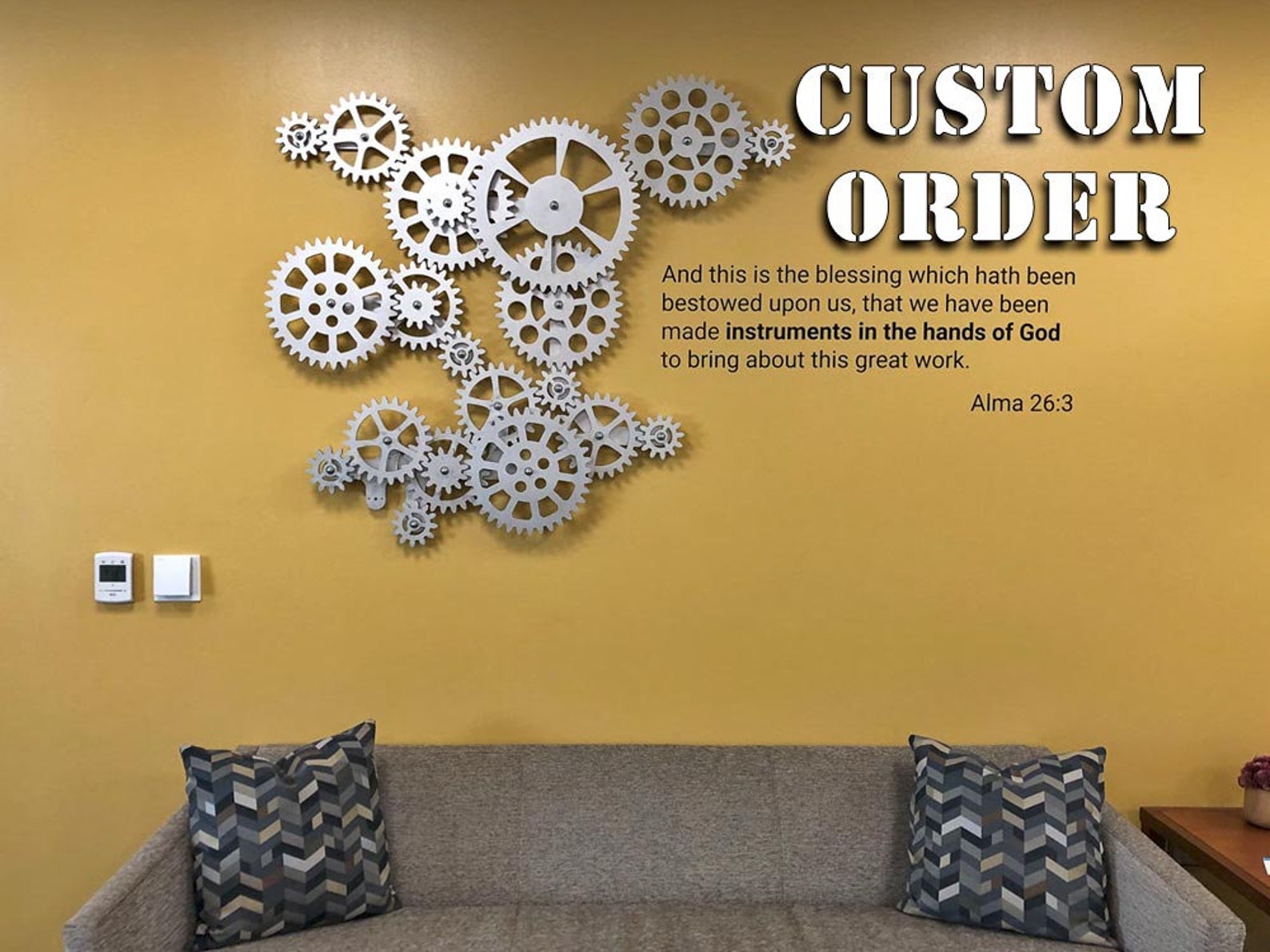 Gears Wall Decor Self-rotating. Kinetic Wall Art. Mechanical Home Decor ...