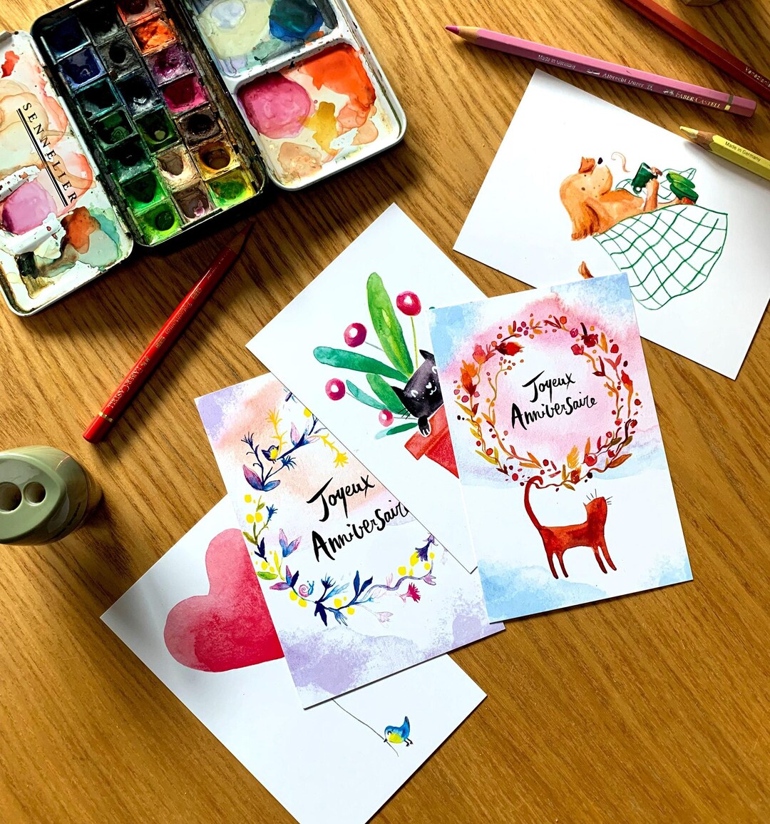 Set of Postcards - Set of Cards - Illustrations - Etsy