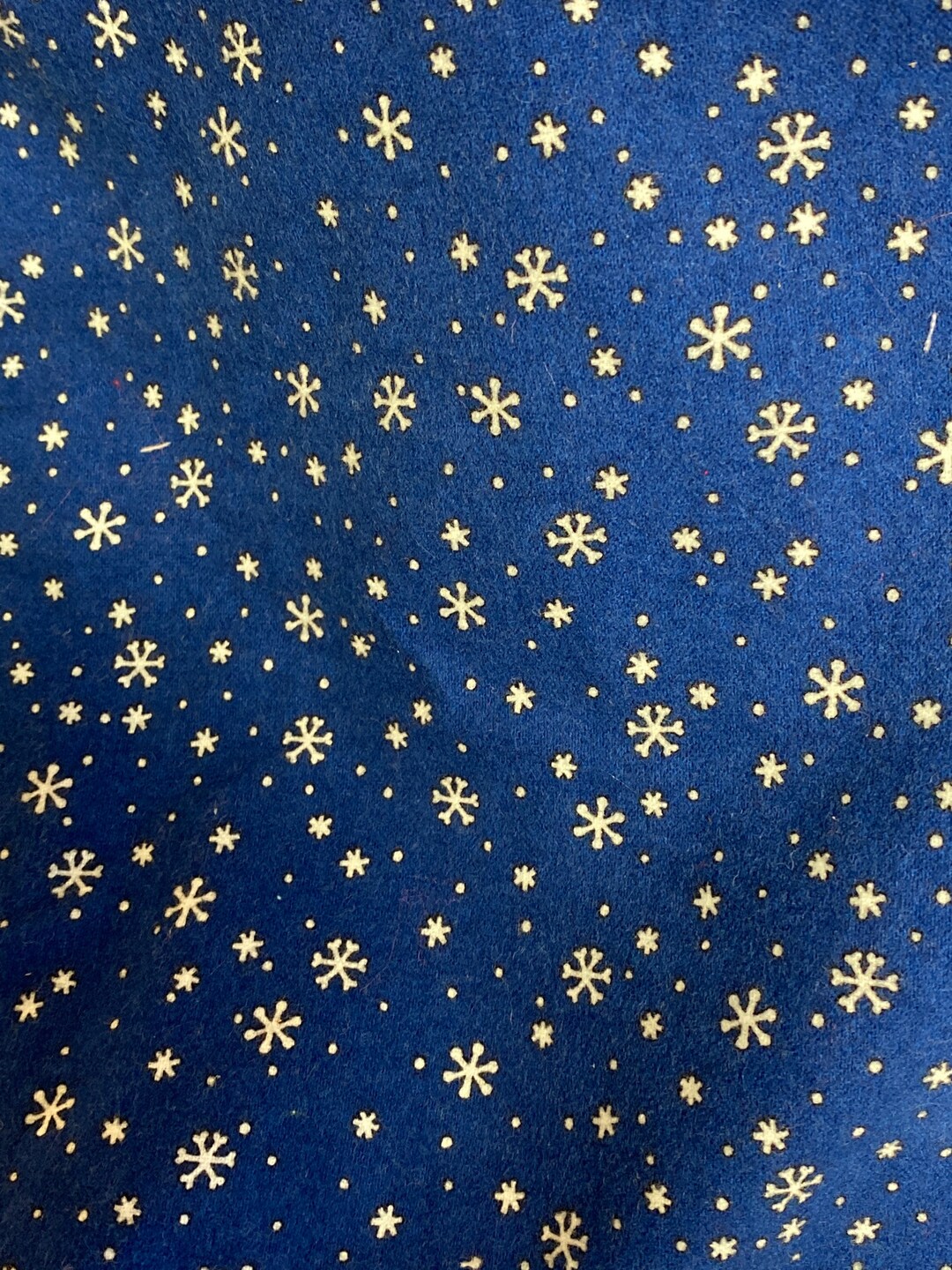 Royal Blue With White Snowflakes Flannel Cotton Fabric-marching Snowman ...