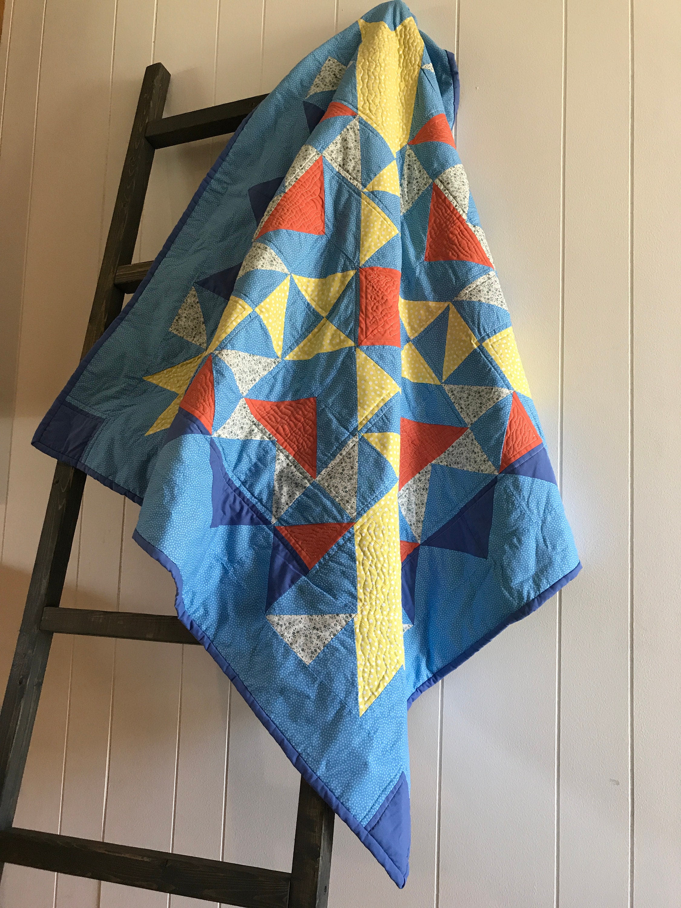 Baby Sunshine Day Quilt Modern Baby Girl Quilt Handmade - Etsy