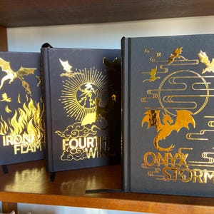 Fourth Wing Series, Custom Painted Books With Stenciled Edges - Etsy