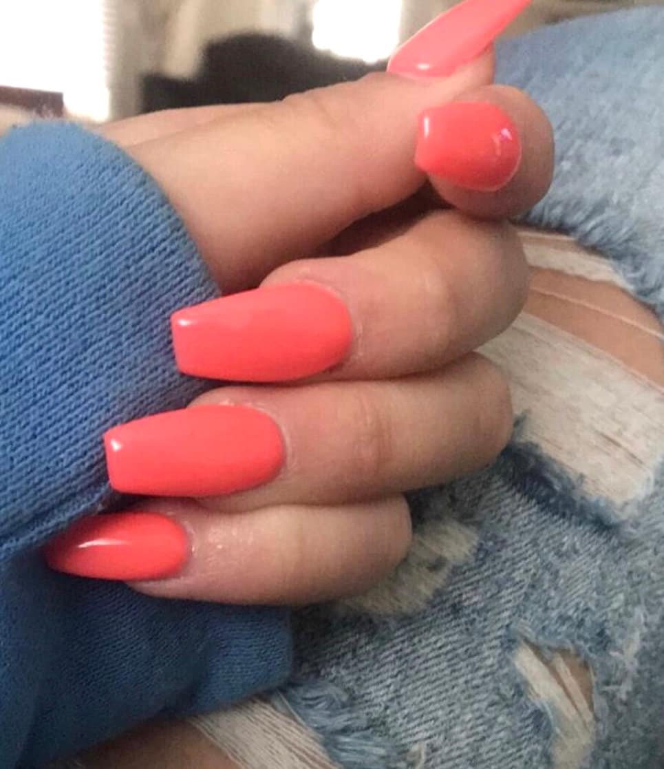 Coral Acrylic Nails