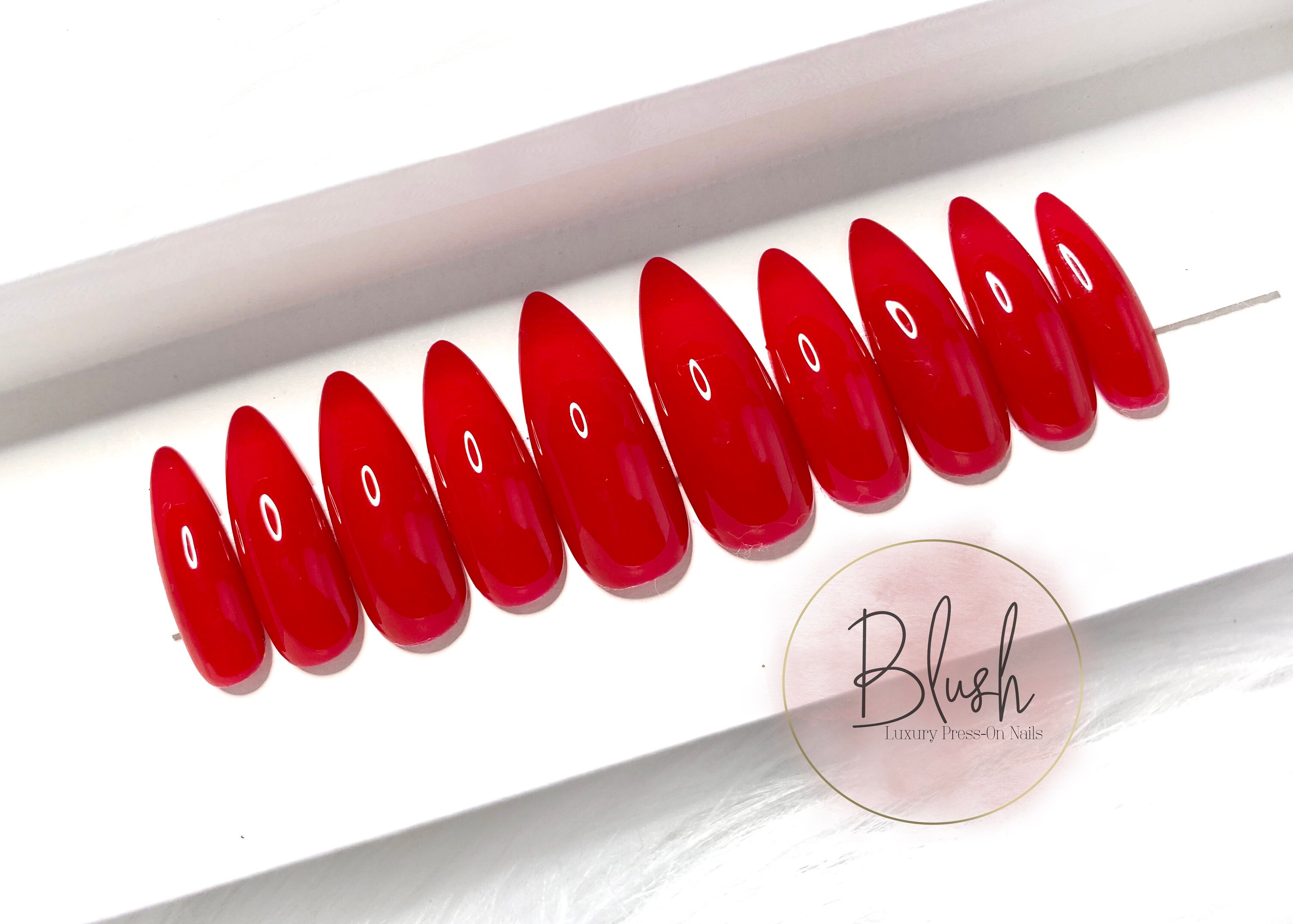 Luxury Red Classic Press On Nails Gel Press On Nail Etsy