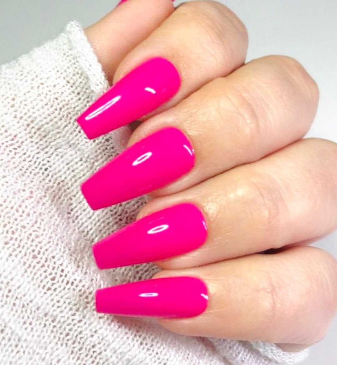 Luxury Hot Pink Classic Press-on Nails Gel Press on Nail - Etsy
