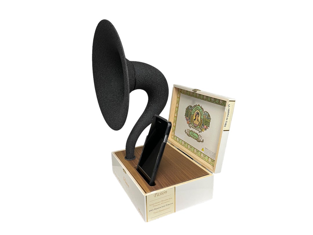 Cigar Box Gramophone Phone Amplifier, iPhone Gramophone Speaker - Etsy