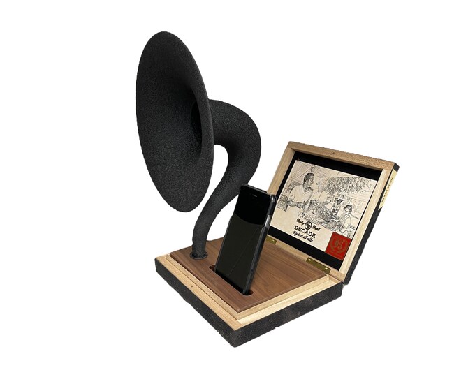 Cigar Box Gramophone Phone Amplifier, iPhone Gramophone Speaker - Etsy