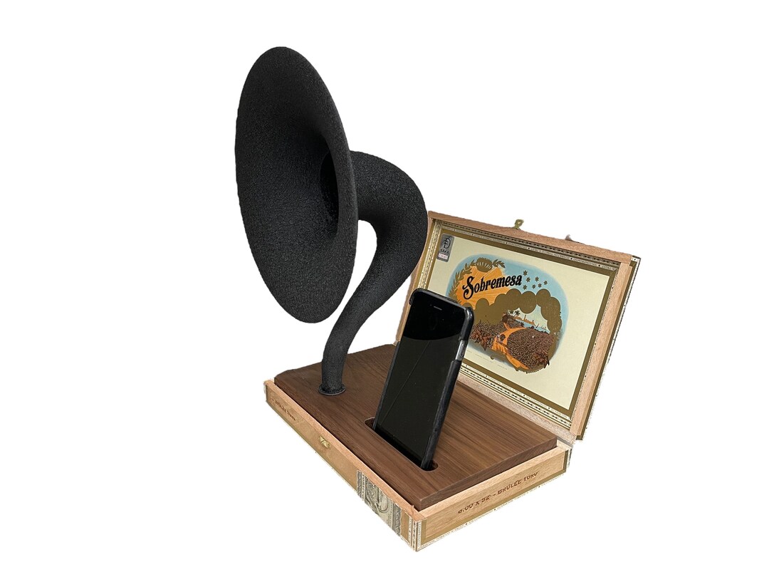 Cigar Box Gramophone Phone Amplifier, iPhone Gramophone Speaker - Etsy