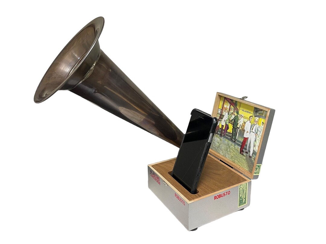 Cigar Box Phonograph Phone Amplifier, iPhone Phonograph Speaker - Etsy