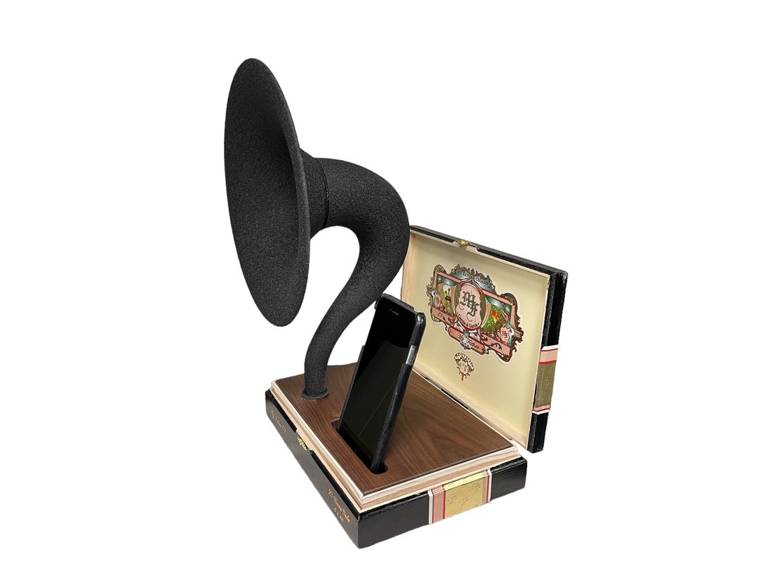 Cigar Box Gramophone Phone Amplifier, iPhone Gramophone Speaker - Etsy