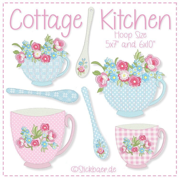 Cottage Kitchen - Stickdatei Stickmotive - Etsy