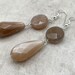 Beige Sunstone Earrings, 925 Sterling Silver Dangle, Natural Gemstone ...