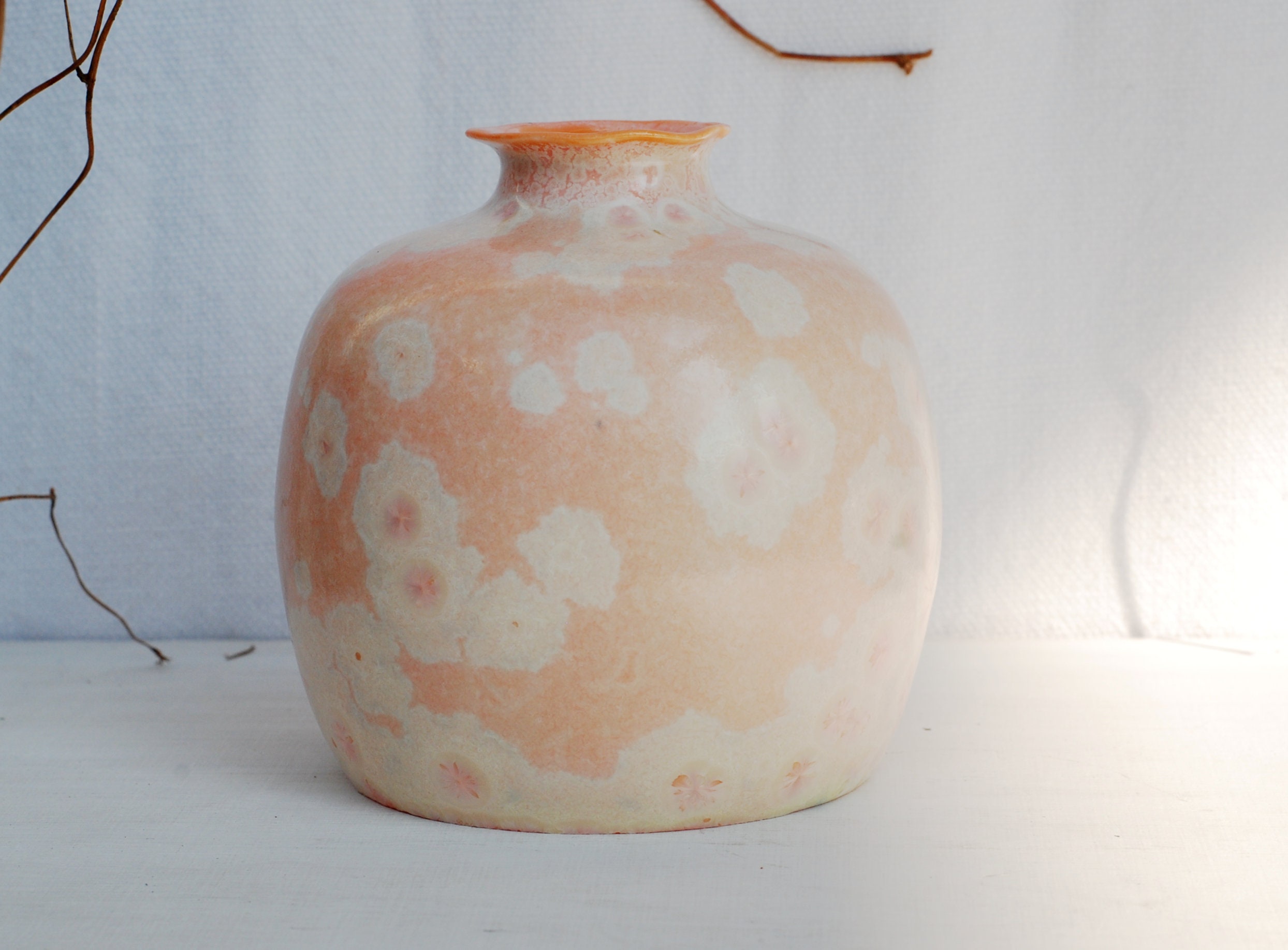 Vaso in porcellana rosa ceramica cristallina unico nel suo | Etsy