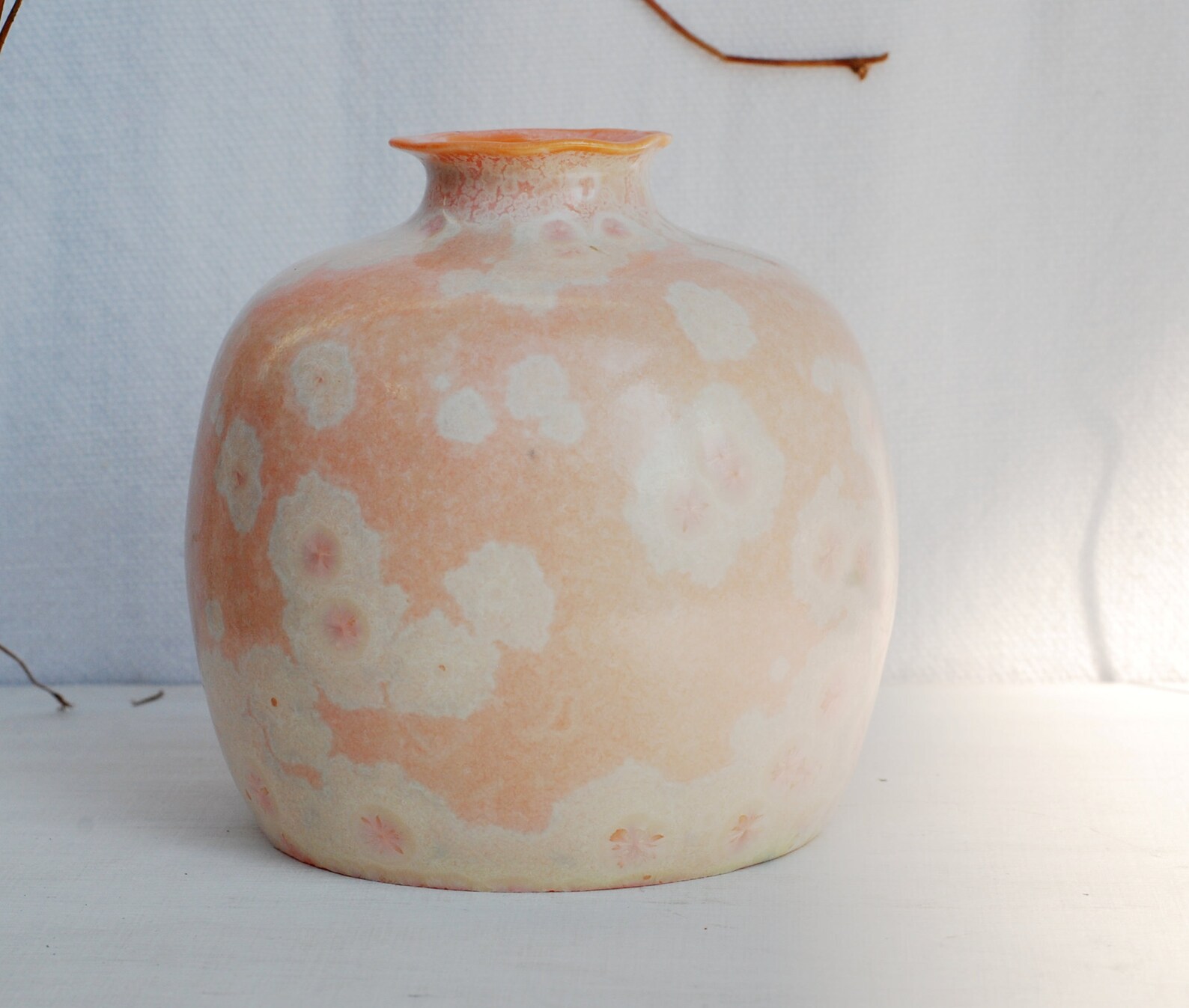 Pink Porcelain Vase Crystalline Pottery One of a Kind Home | Etsy