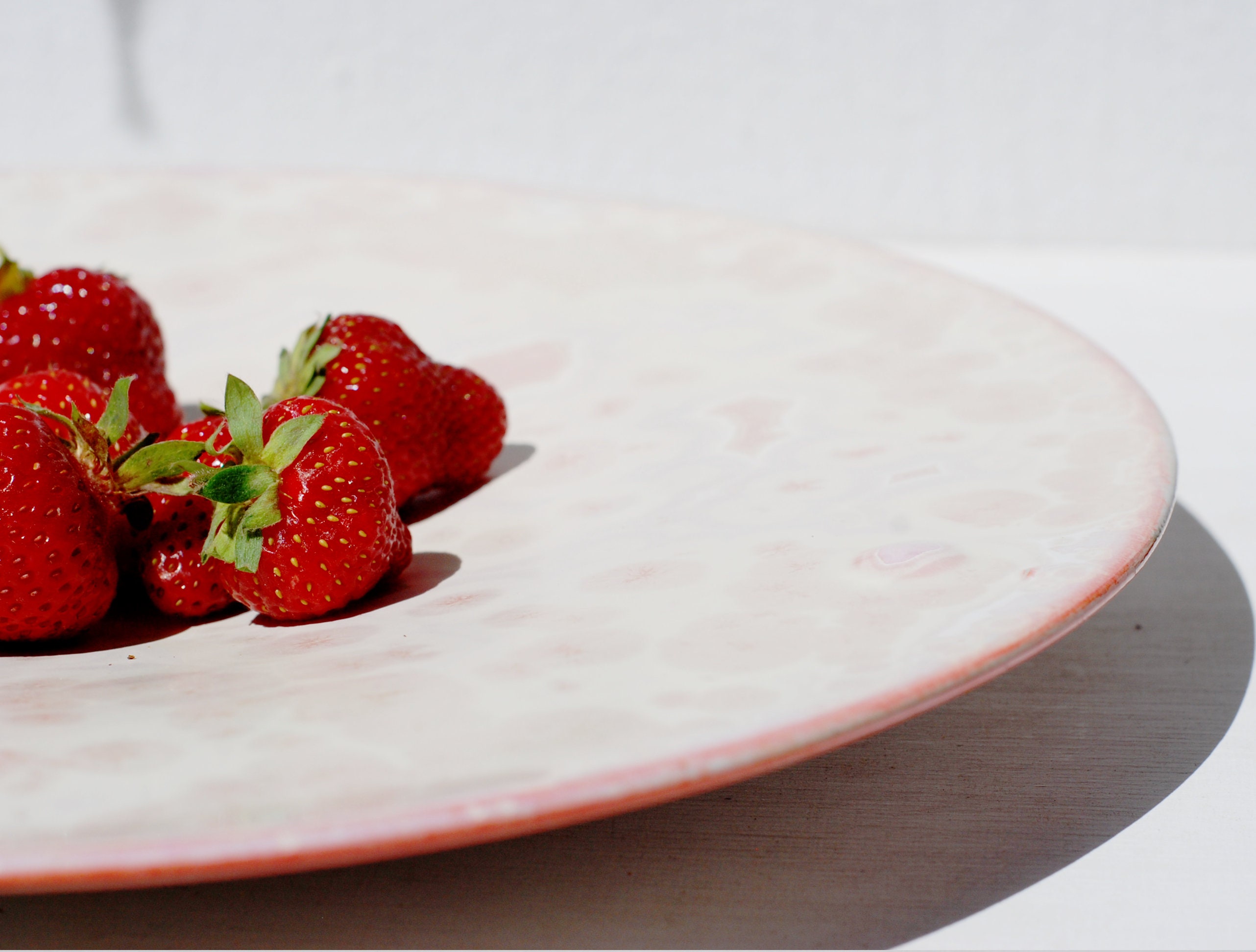 Crystalline Glazed Ceramic Plate: Pink Pottery Platter, Kitchen Decor ...
