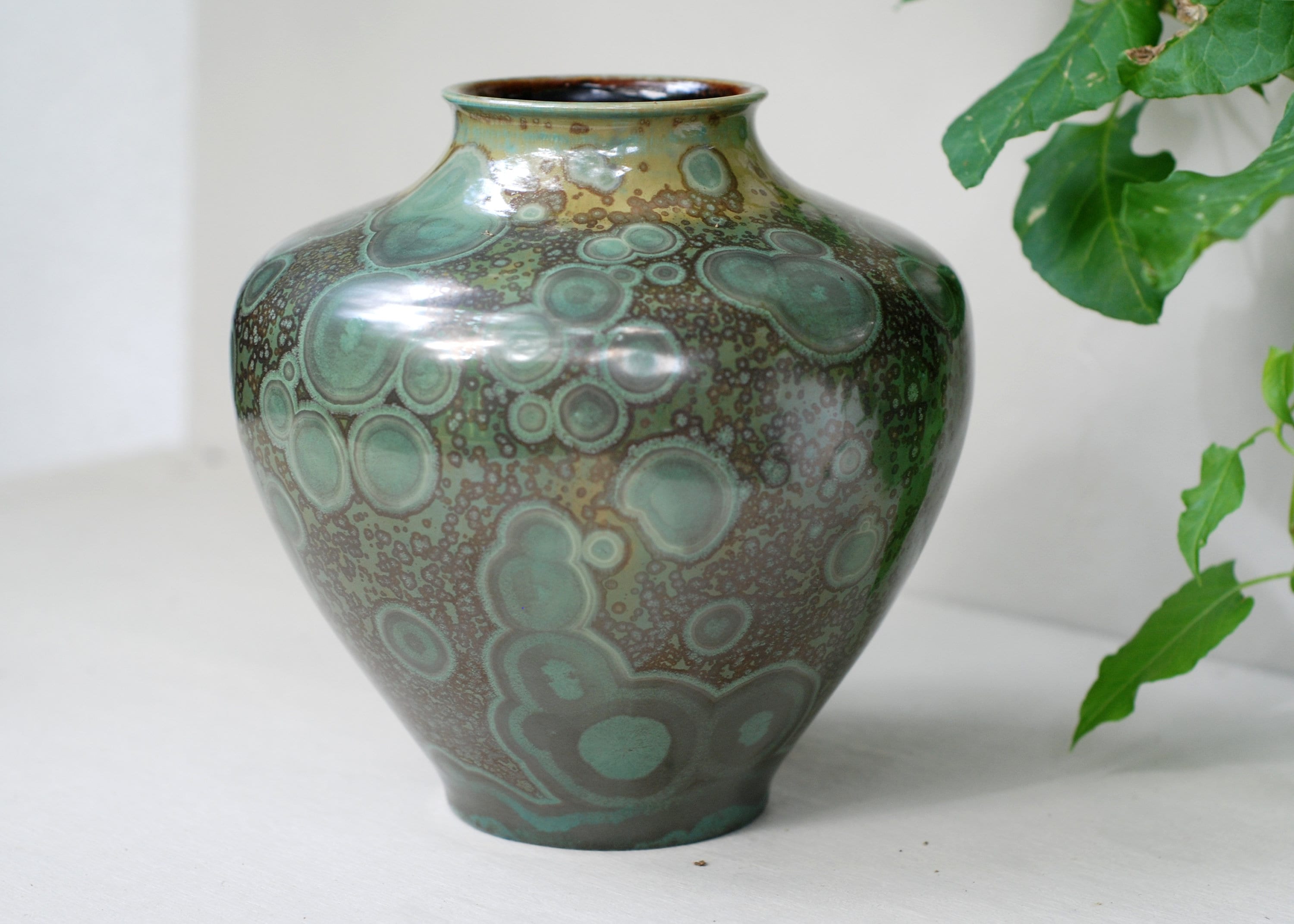 Decorative vase ceramic vase for flowers crystalline | Etsy