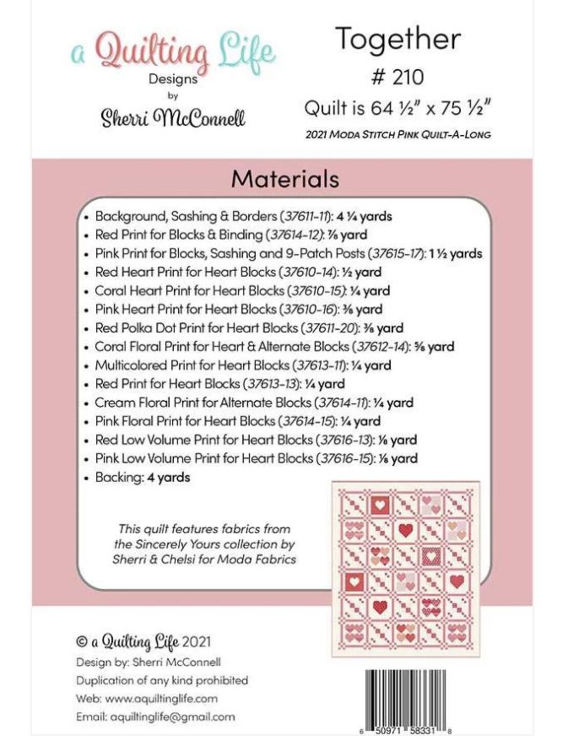 Together Quilt Pattern - A Quilting Life Designs - Etsy