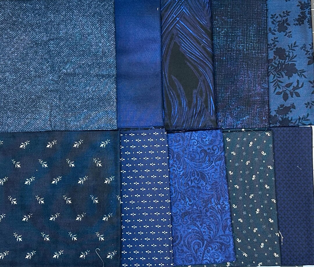 Fat Quarter Bundle- Dark Blue - Etsy