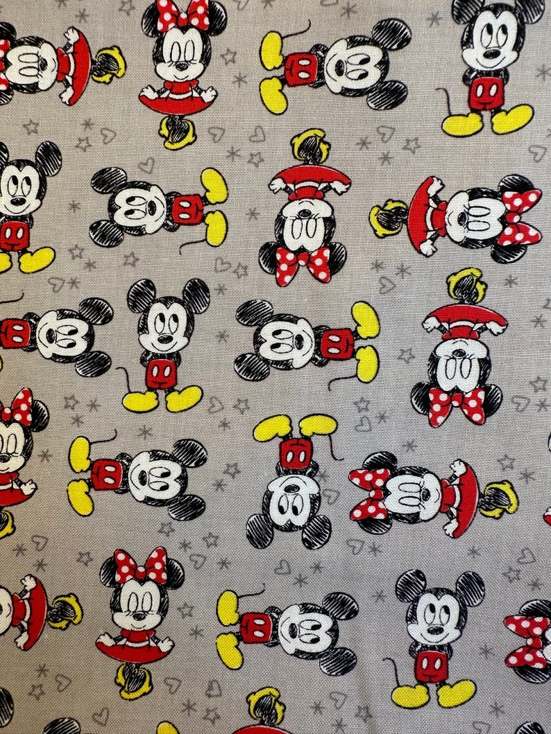 Mickey Mouse and Friends Fabric by the Half Yard - Etsy