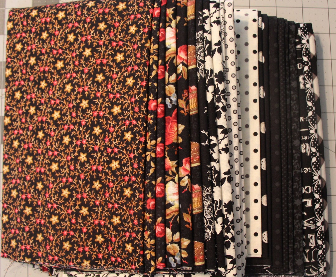 Penelope Black by Lakehouse for Shabby Fabrics - Fat Quarter Bundle - Etsy