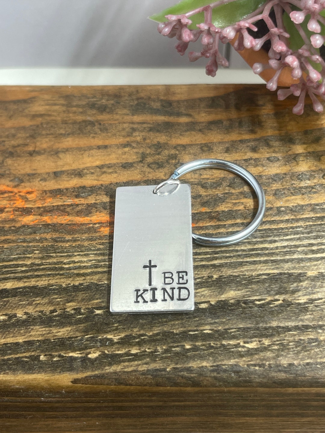 Be Kind Keychain Handstamped Kindness Keychain Custom Keychain ...
