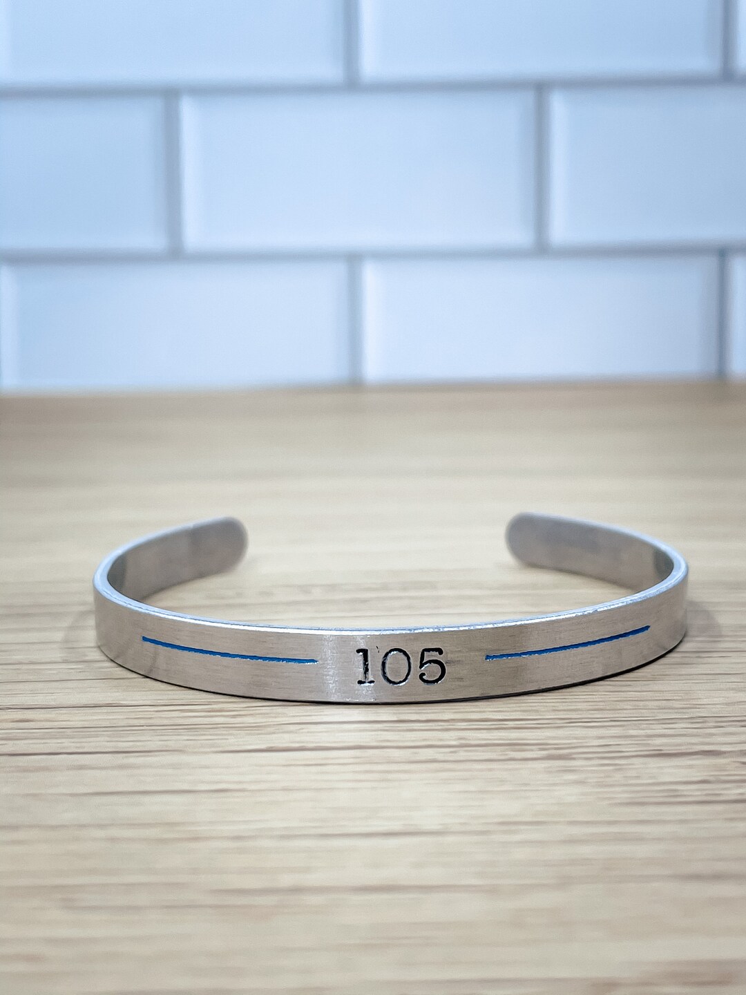 Thin Blue Line Bracelet Badge Number Bracelet Personalized Police ...