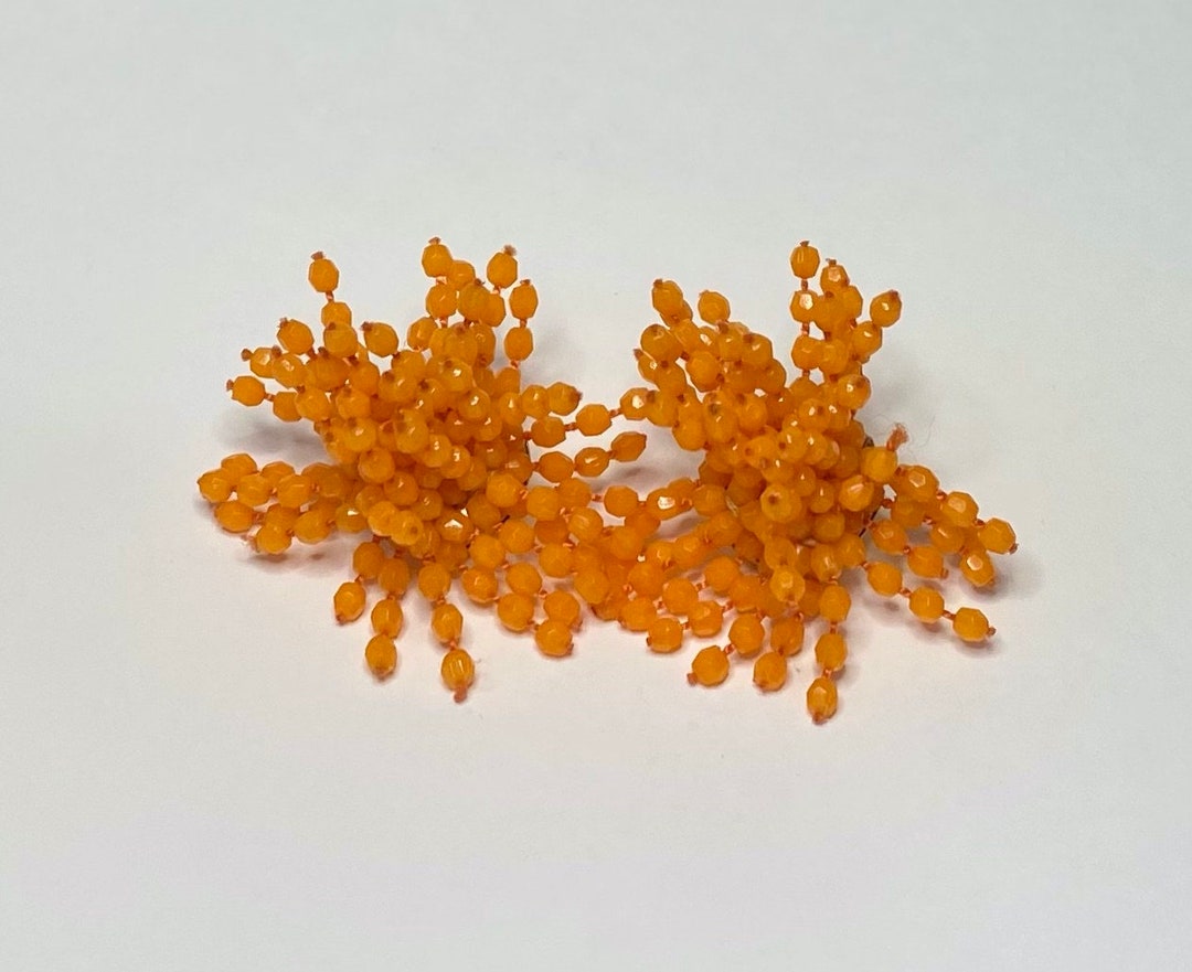 Vintage 1950's Waterfall Cha Cha Dangle Drop Orange Tangerine Vintage ...