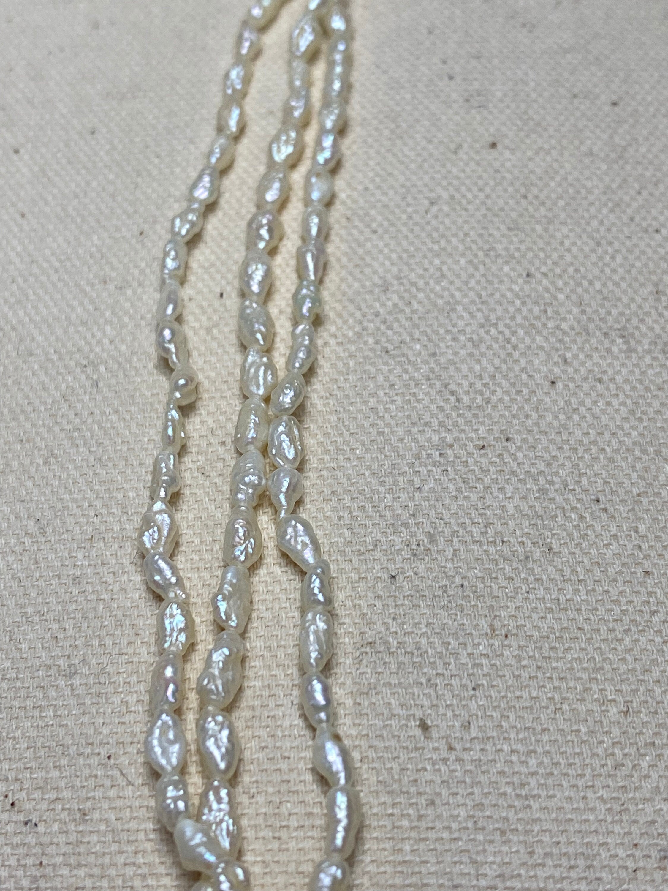 Vintage Seed Rice Farmed Pearl Multi Strand Necklace Choker Wedding ...