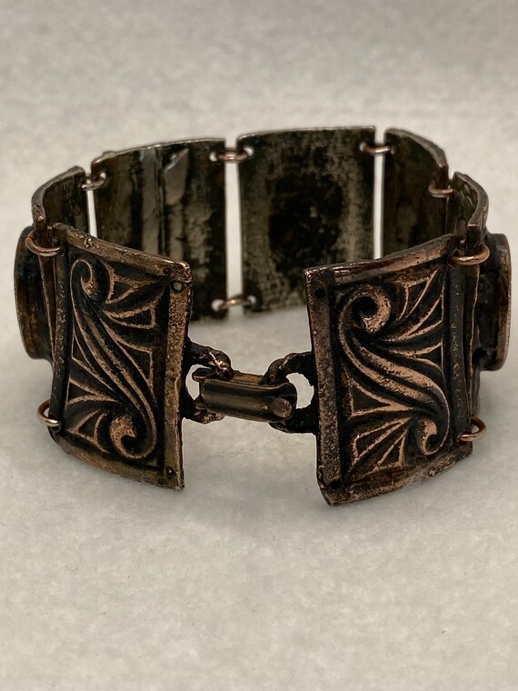 Copper And Orange Abstract Artisan Enamel Square Pane… - Gem