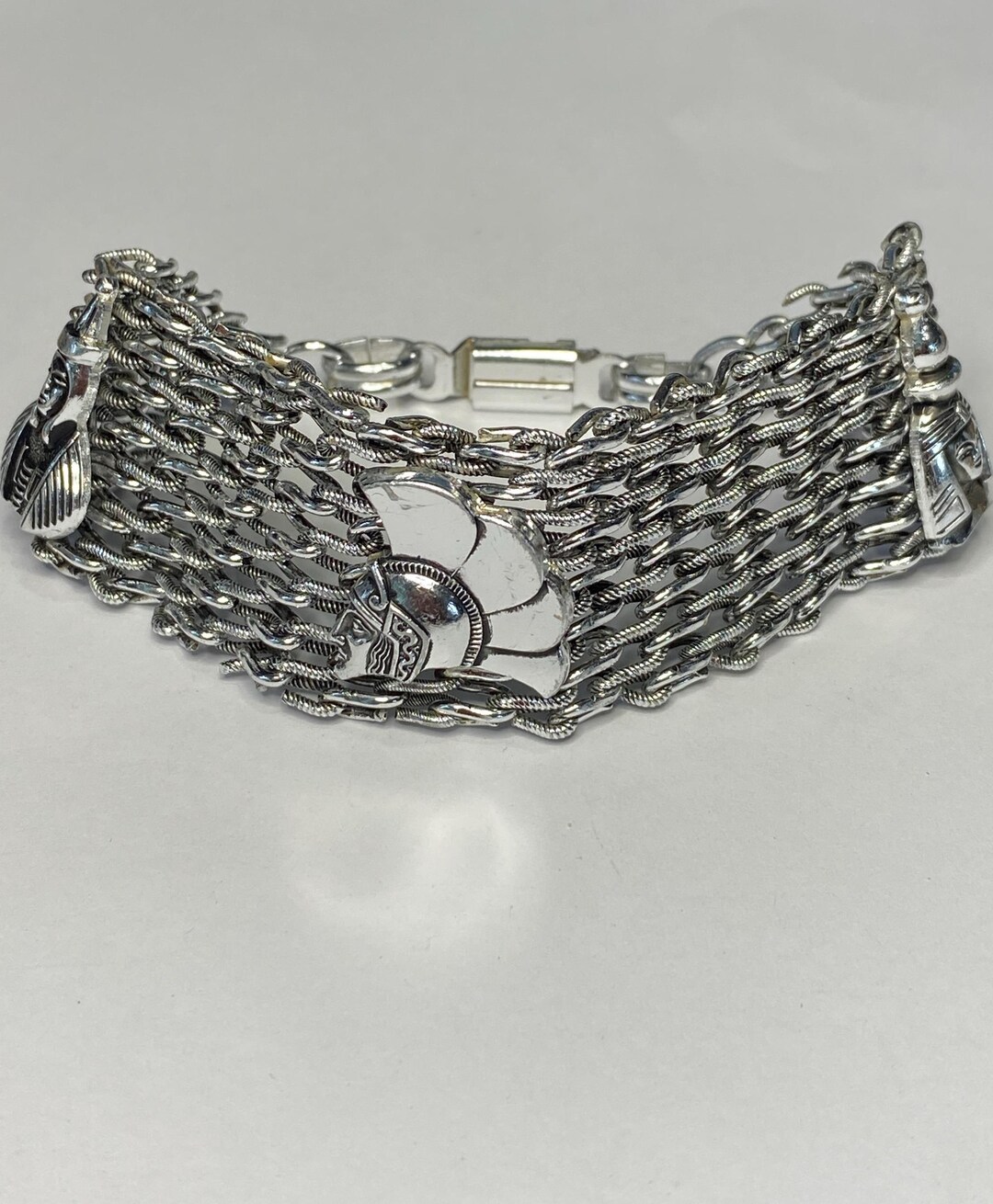 Vintage 1960's Egyptian Revival Roman Silver Eloxal Egyptian Motifs ...