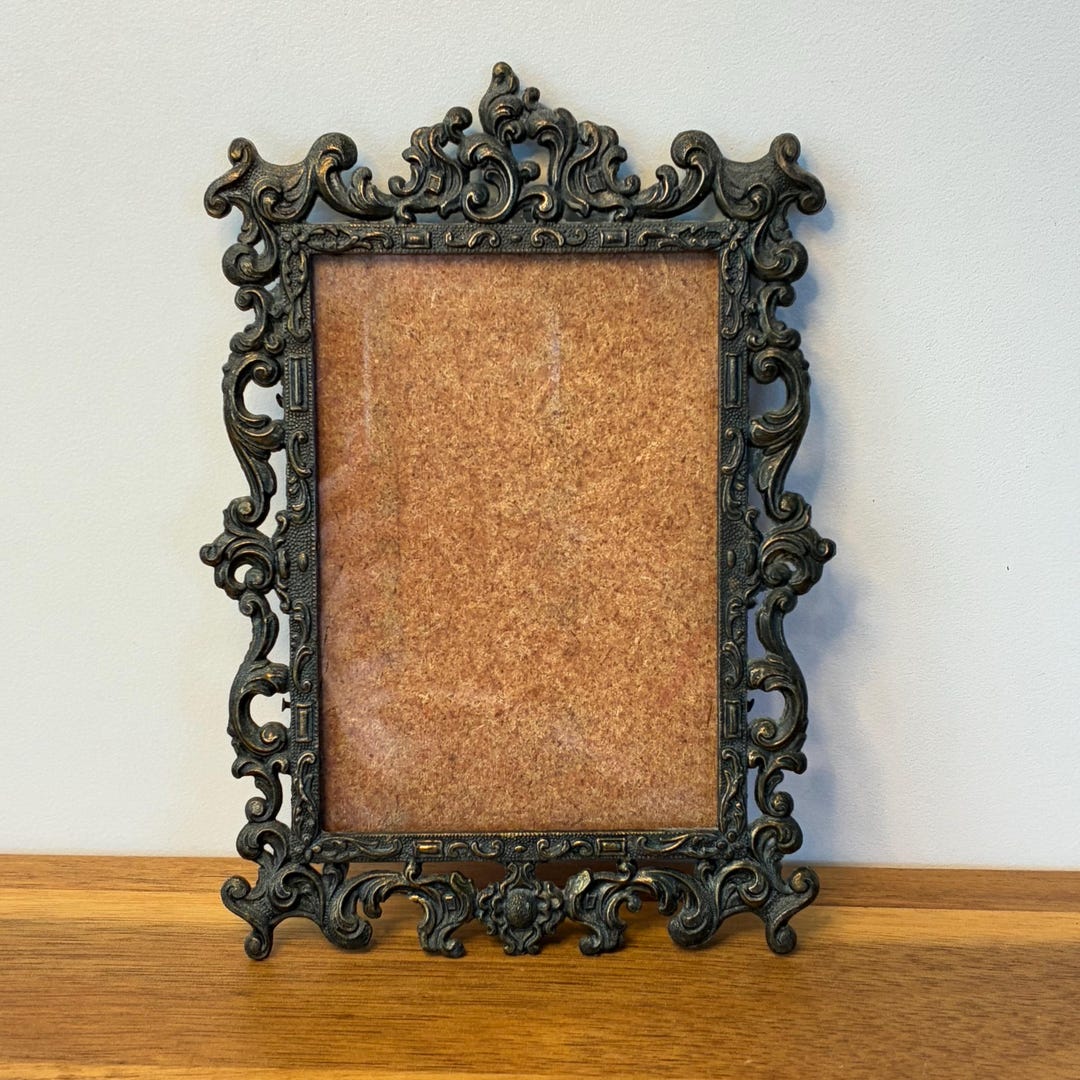 Vintage Ornate Metal Frame...italian Metal Frame...ornate Home Decor ...