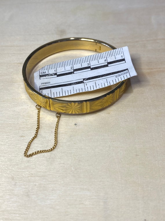 18K Rolled Gold Plated Hinged Texture Etched Diamond … - Gem