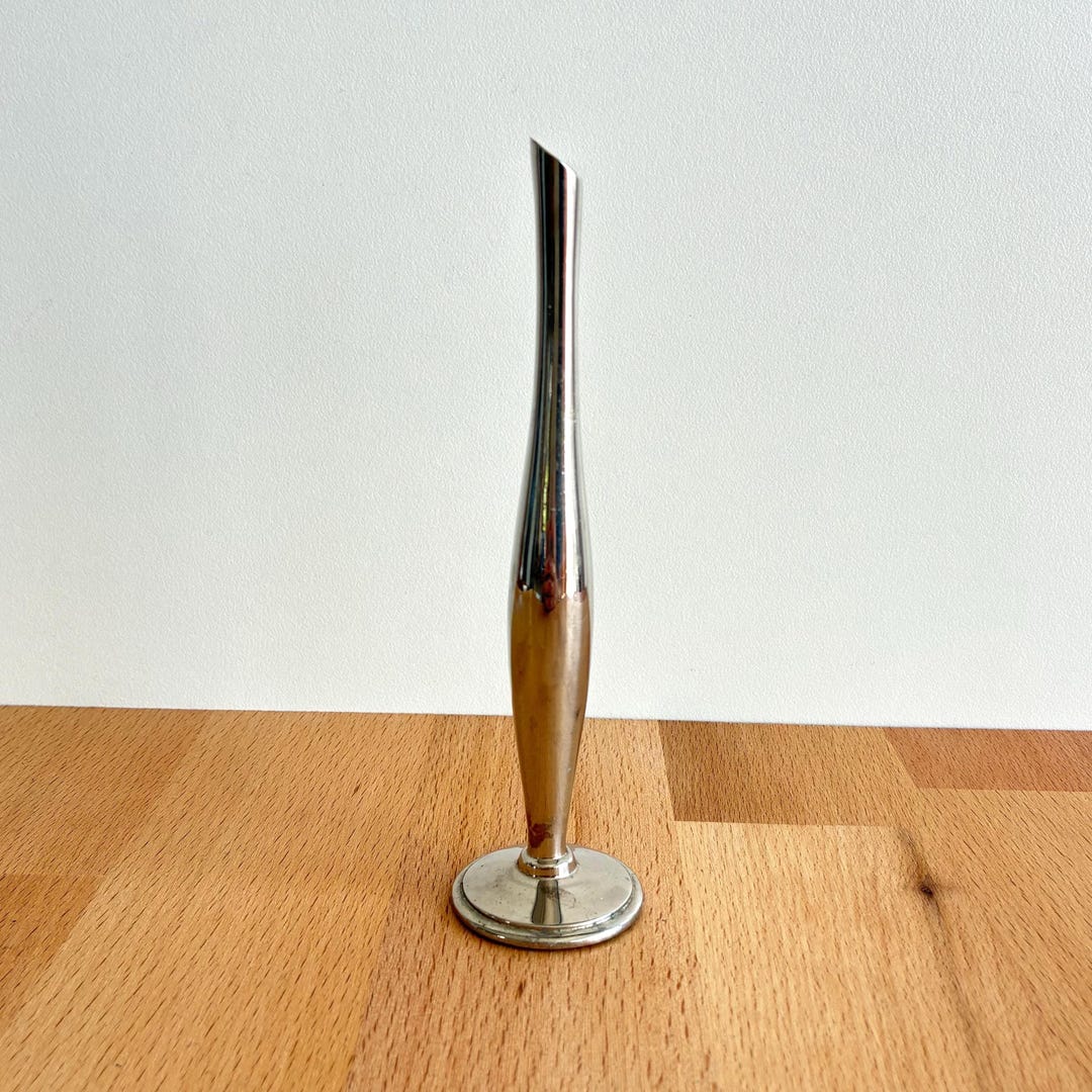 Vintage Silver Plated Bud Vase...sleek Elegant Flower Vase...silver ...