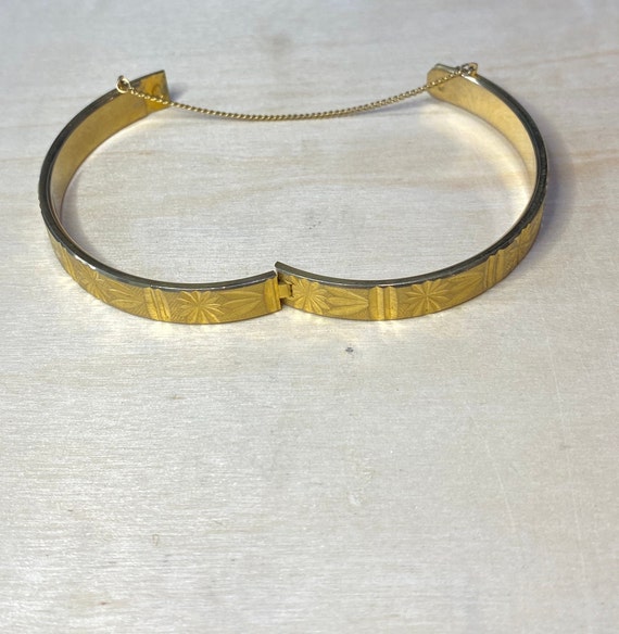 18K Rolled Gold Plated Hinged Texture Etched Diamond … - Gem