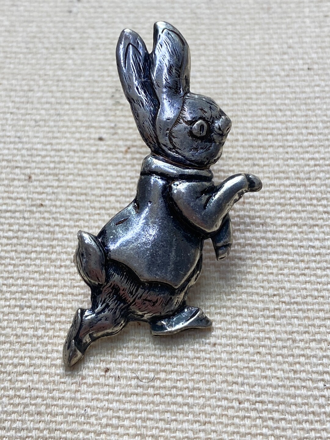 Vintage Oxidised Sterling Silver Peter Rabbit Bunny Clothed Bunny ...