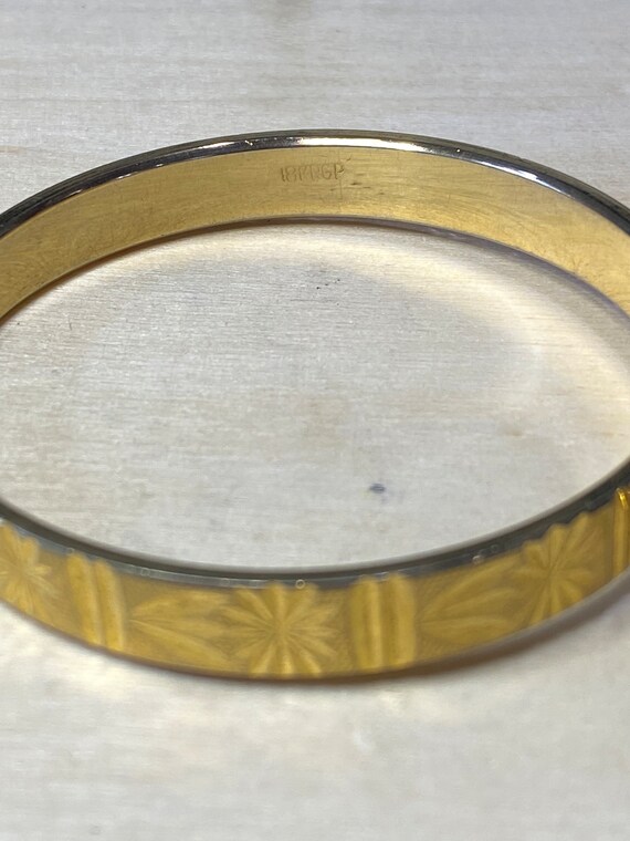 18K Rolled Gold Plated Hinged Texture Etched Diamond … - Gem