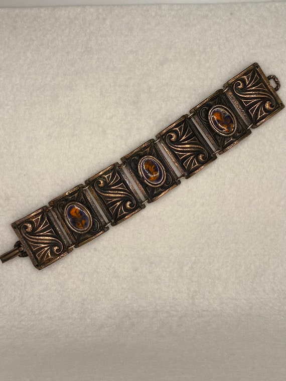 Copper And Orange Abstract Artisan Enamel Square Pane… - Gem