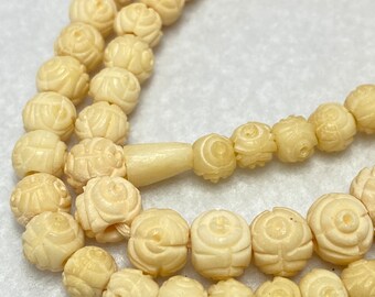 Carved Bone Rose - Etsy