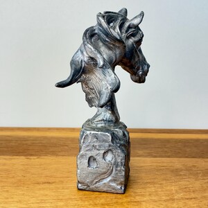 Vintage Silver Metal Horse Head Statue: Heavy Artisan Home Decor - Etsy