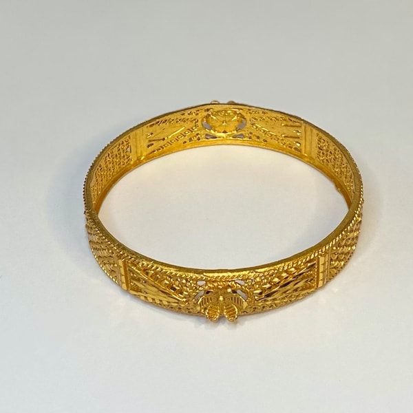 Gold Filigree Bangle - Etsy