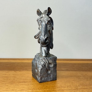 Vintage Silver Metal Horse Head Statue: Heavy Artisan Home Decor - Etsy