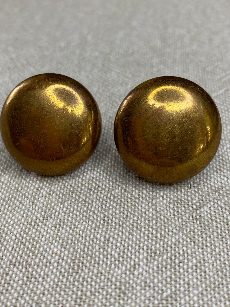 Vintage Copper Gold Metal Dome Large Screw Back Hippie Boho Unique 1970 ...