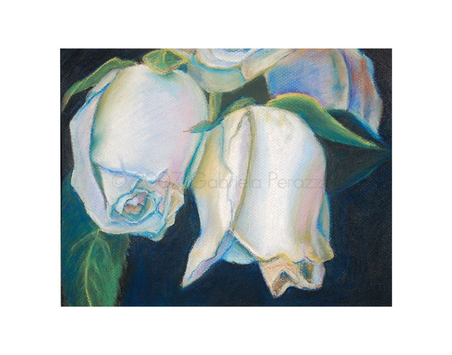 Wilting White Roses Digital Print of Original Pastel Painting - Etsy