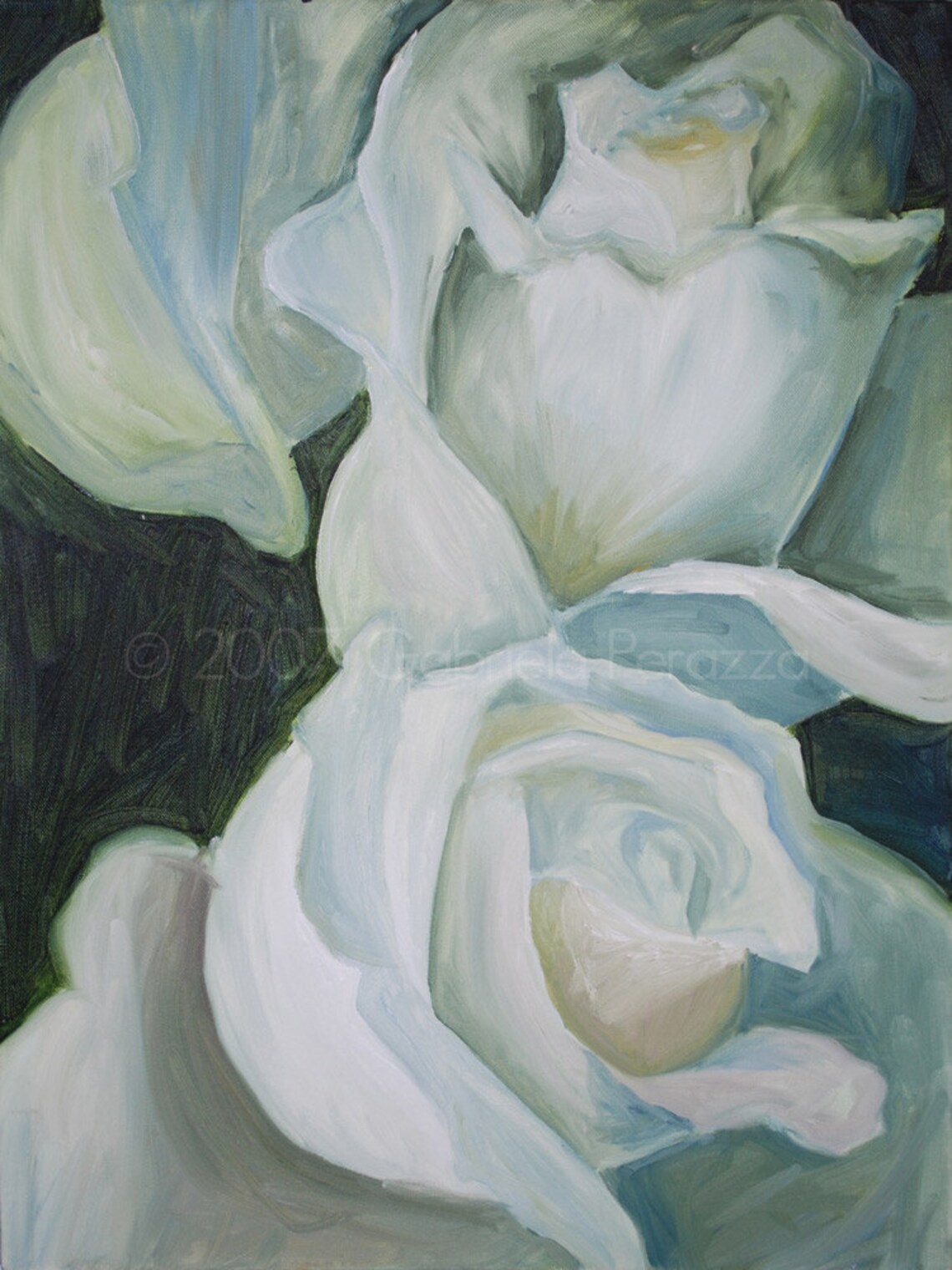 White Roses Digital Print of Original Oil Painting - Etsy