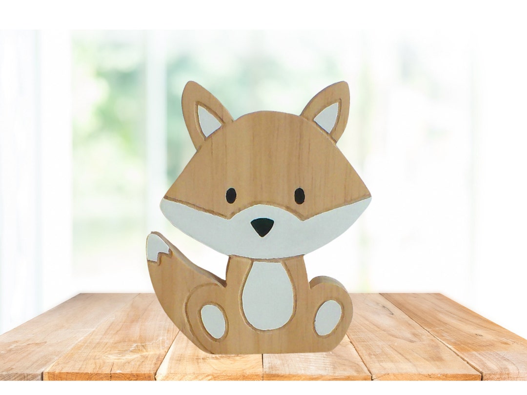 Fox Shelf Decor, Fox Baby Shower, Wooden Fox Decor, Wooden Fox, Nursery ...